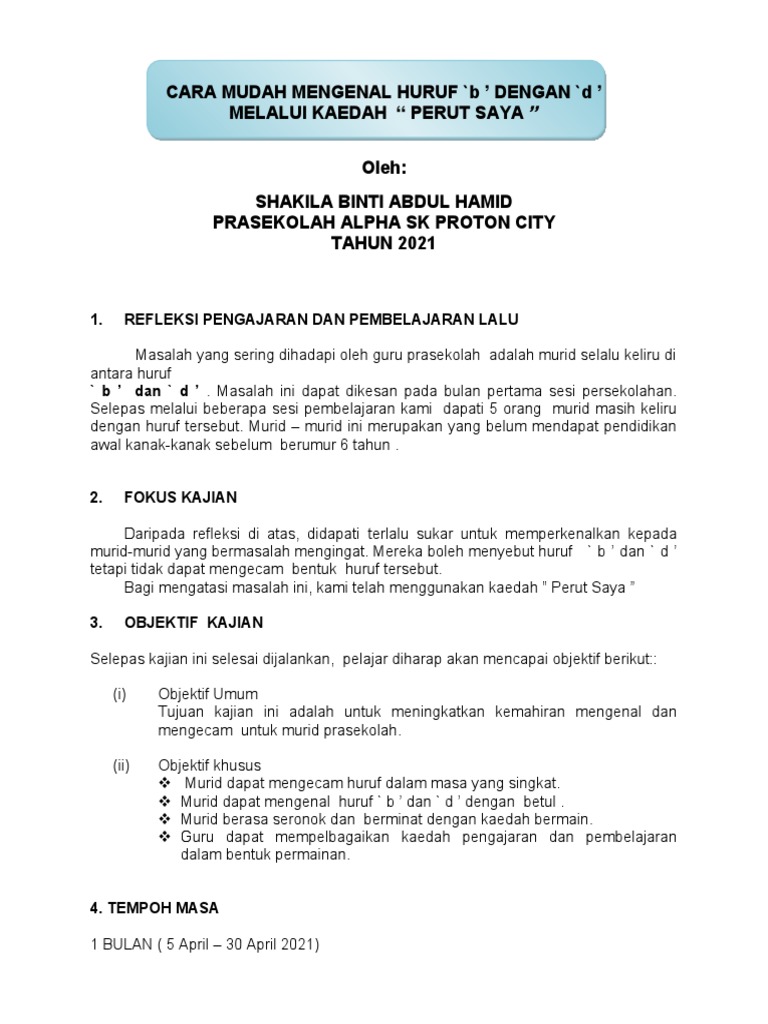 Cara Mengenal Huruf B Dan D | PDF