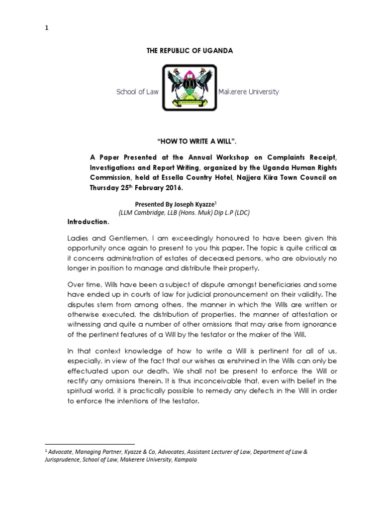 School of Law Makerere University | PDF | Will And Testament ...