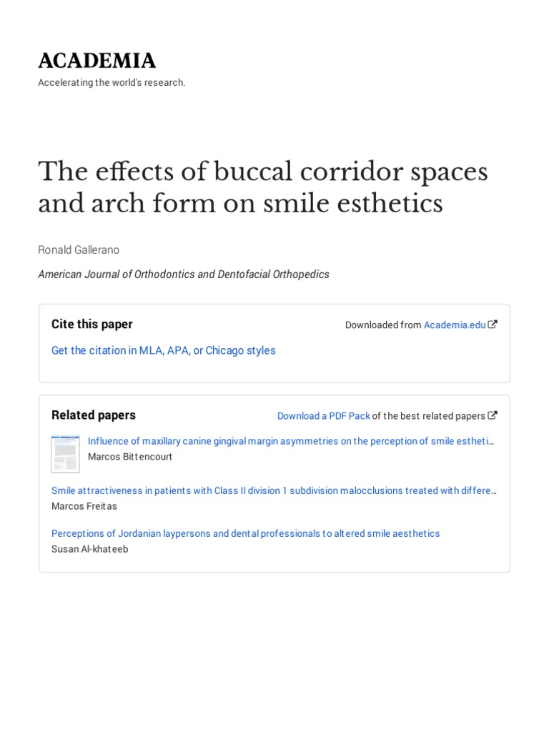 The Effects of Buccal Corridor | PDF | Orthodontics | Mouth