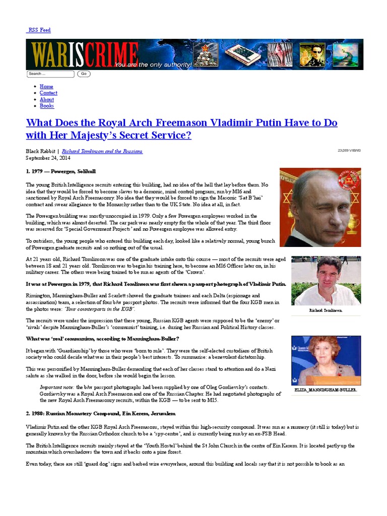 What Does The Royal Arch Freemason Vladimir Putin Have To Do With Her ...