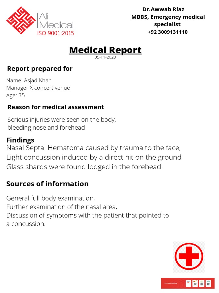 Medical Report: Facial Trauma Analysis | PDF | Science & Mathematics