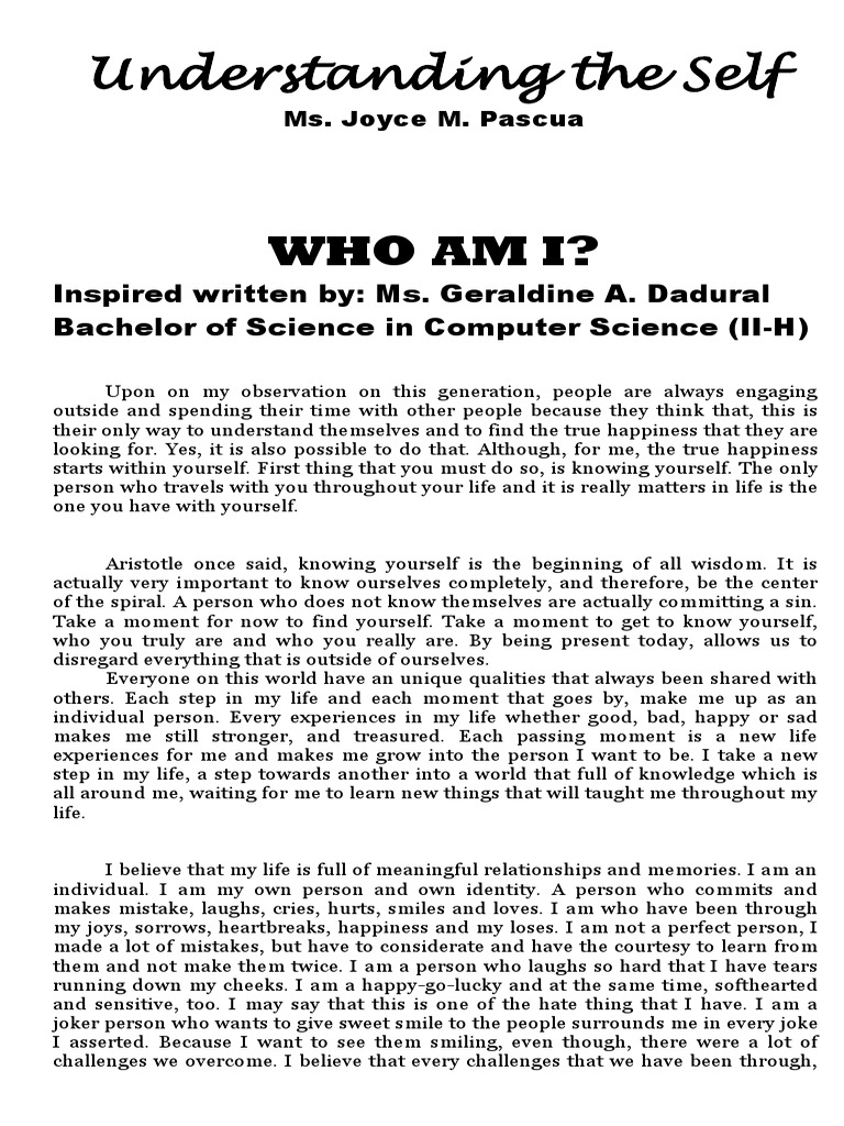 Who Am I?: Understanding The Self | PDF | Science