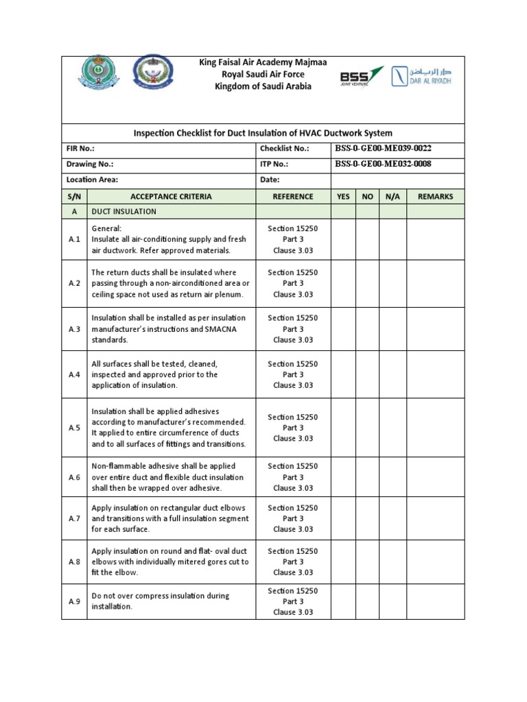03 Duct Insulation Installation | PDF | Duct (Flow) | Manufactured Goods