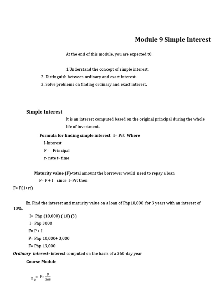Understanding Simple Interest Concepts | PDF