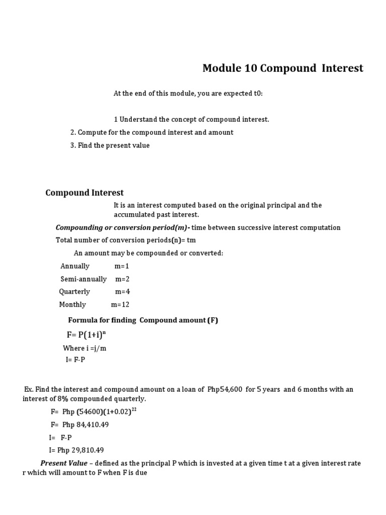 W11-12 Module 010 Compound Interest | PDF