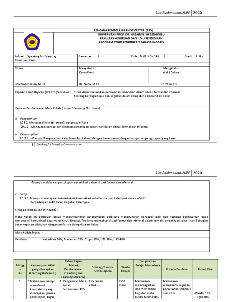 RPS Speaking For Everyday | PDF