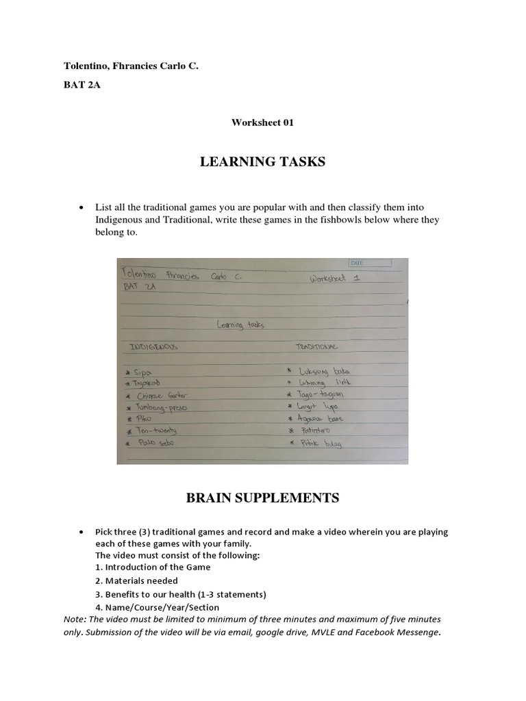 Lap3 Worksheet 1-3 | PDF