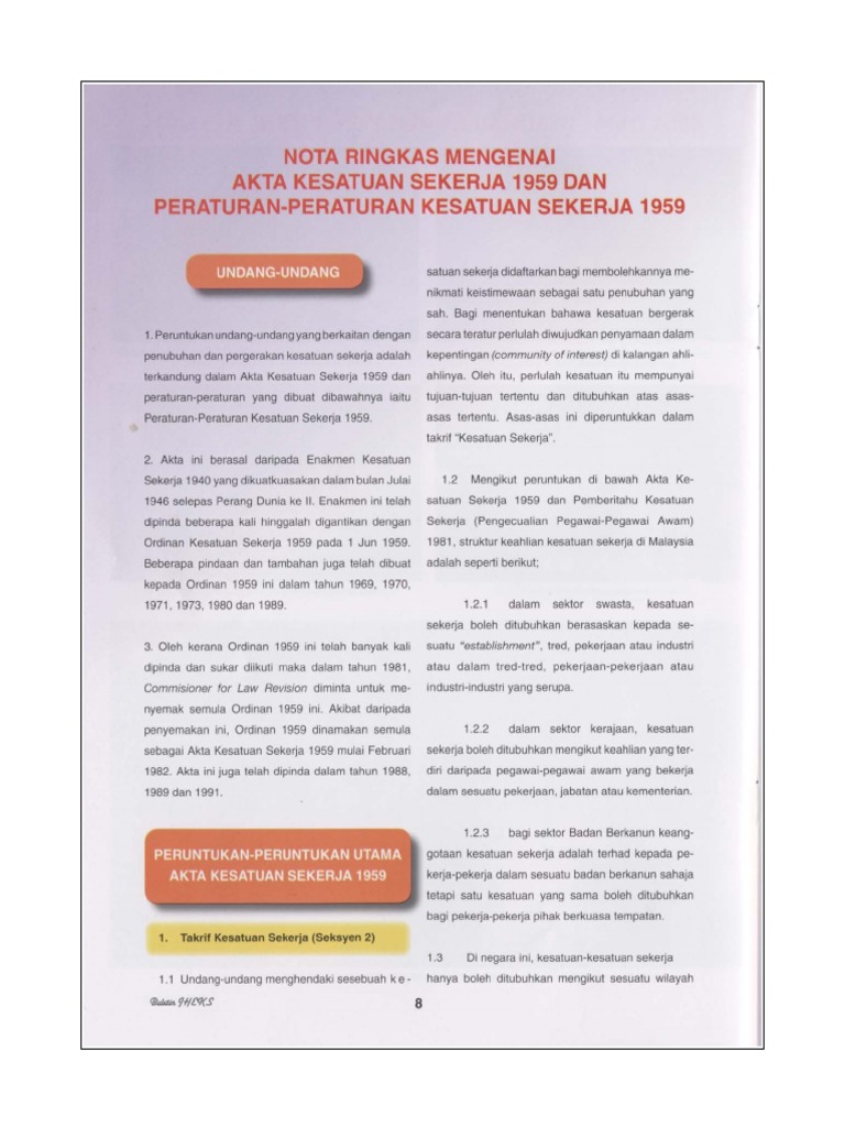 Nota Ringkas Kesatuan Sekerja | PDF