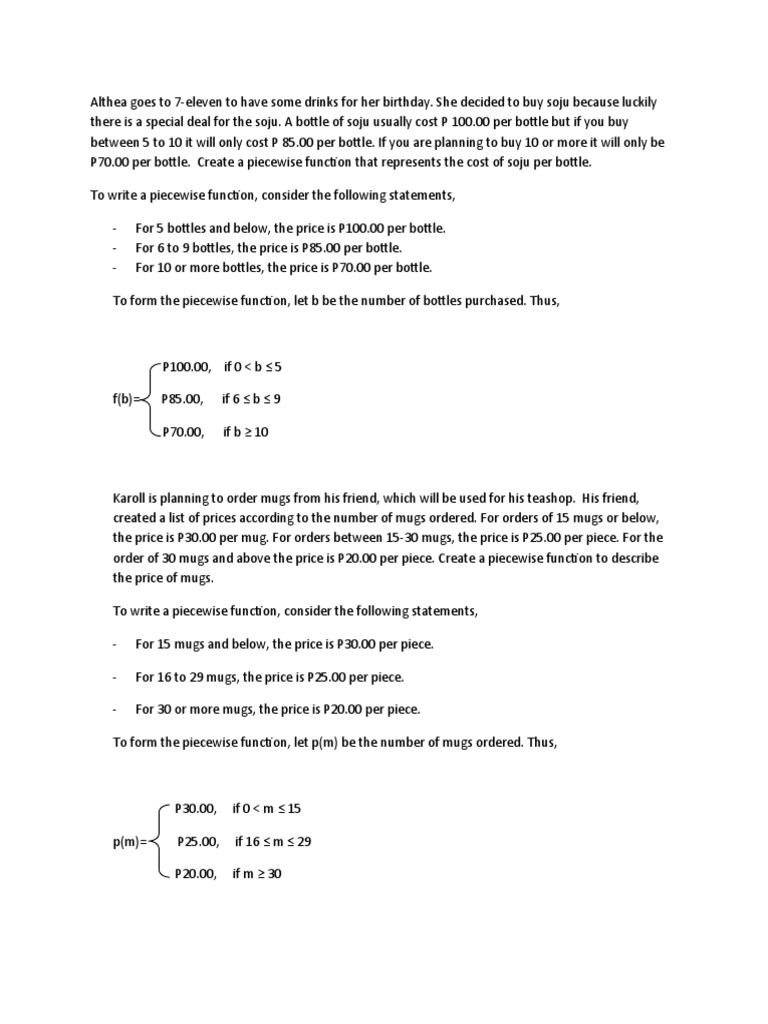 Genmath Piecewise Function | PDF