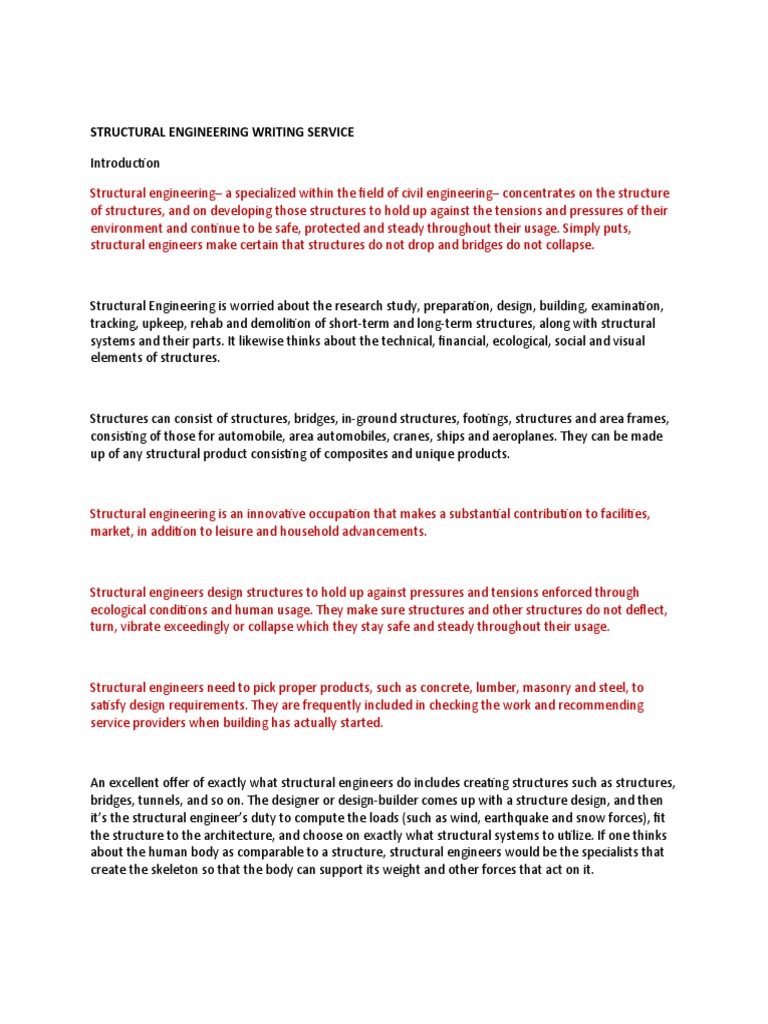 Structural Engineering Writing Service | PDF | Structural Engineering ...