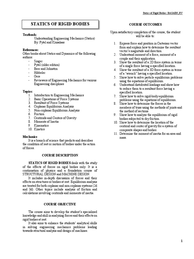Statics Module-1 | PDF | Force | Euclidean Vector