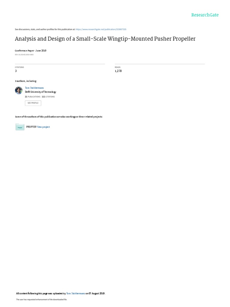 Stokkermans Et Al Small Scale Wingtip Mounted Pusher Propeller Final ...