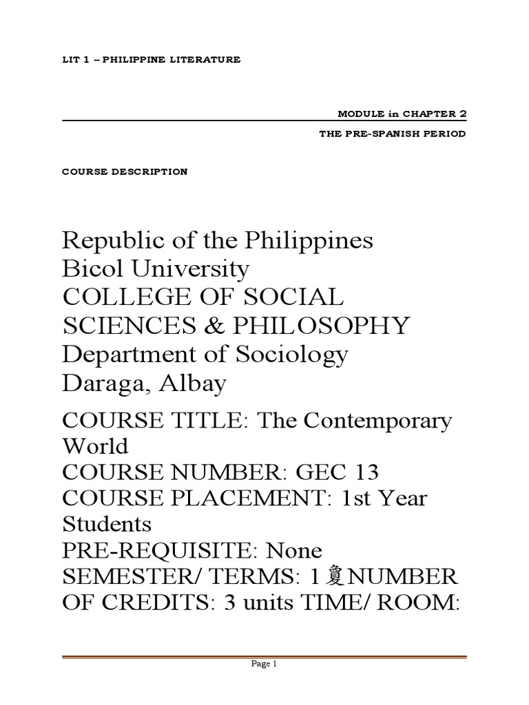 Module 2 | PDF | Epic Poetry | Philippines