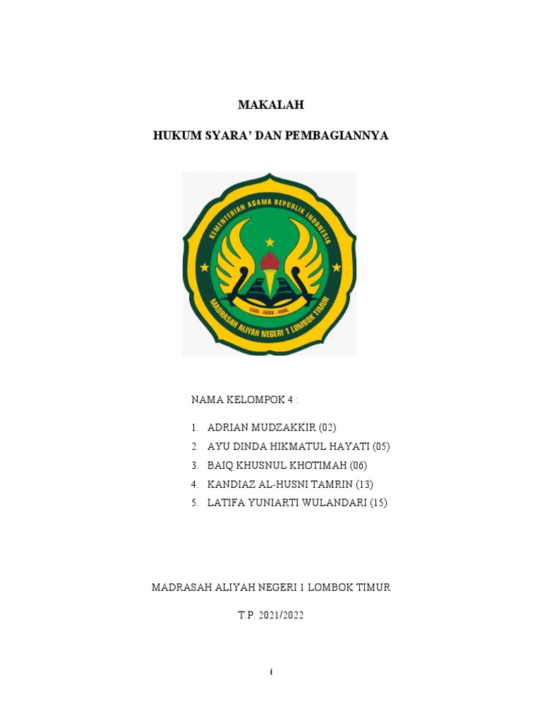 Hukum Syara' dan Pembagiannya | PDF