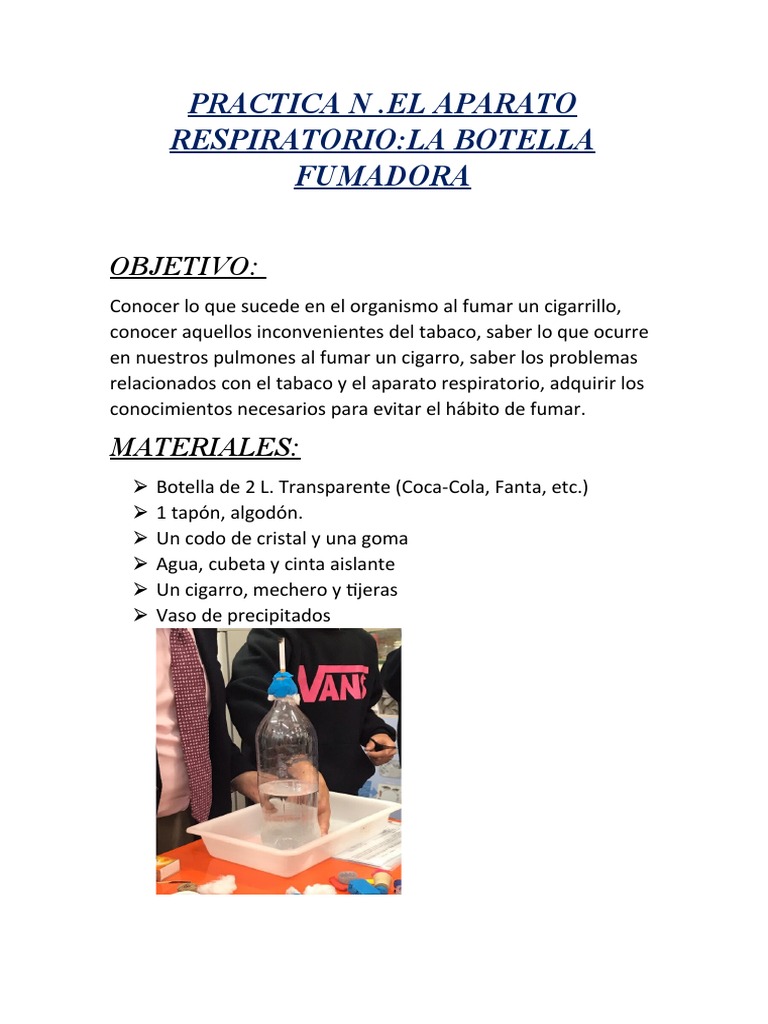 Experimento de la Botella Fumadora | PDF | Cocina, comidas y vino ...