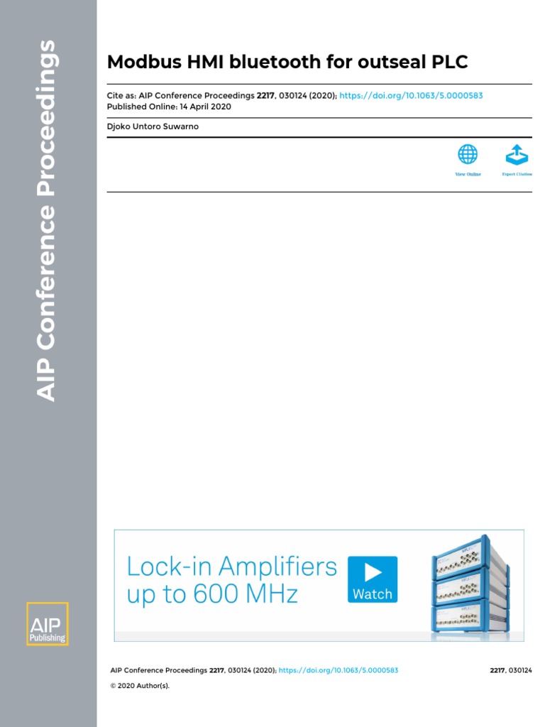 Modbus HMI Bluetooth For Outseal PLC | PDF | Programmable Logic Controller | Input/Output
