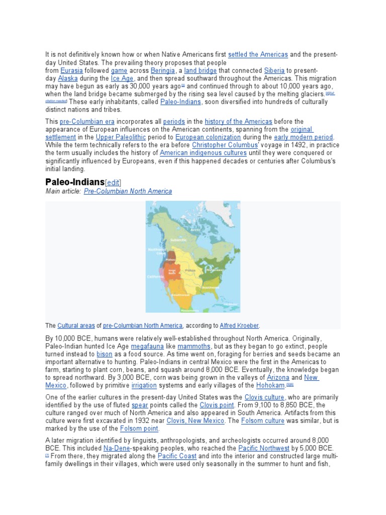 Paleo-Indians: Pre-Columbian North America | PDF | Pre Columbian Era ...