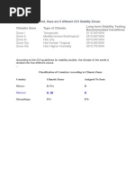 ICH Climatic Zones for Stability Studies | PDF | Temperate Climate ...