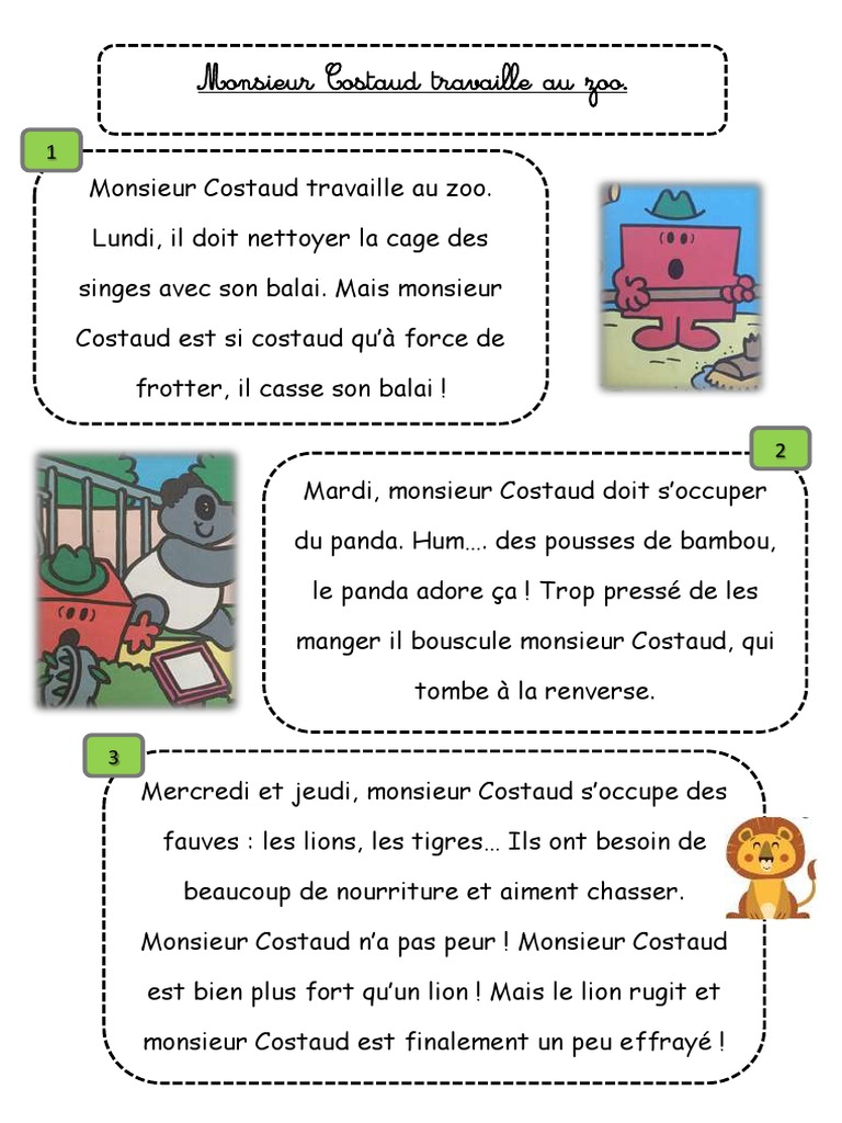 Monsieur Costaud Travaille Au Zoo BDG 2018 LEALICOUD | PDF