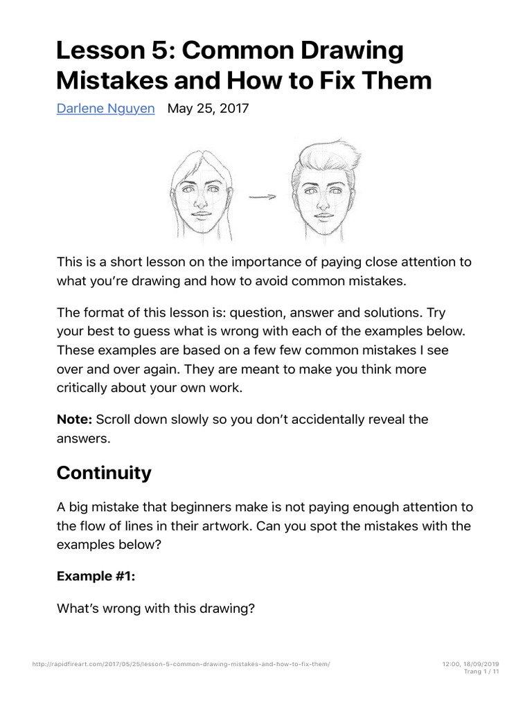 Lesson 5 - Common Drawing Mistakes and How To Fix Them - RapidFireArt ...