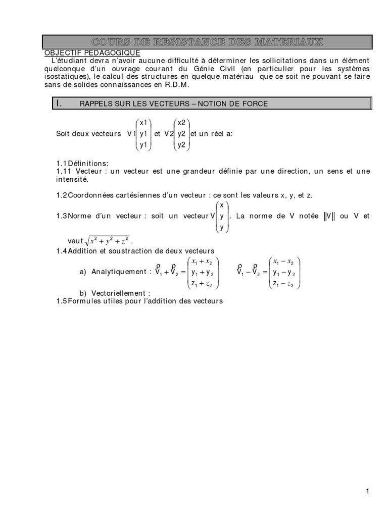 Cours de RDM | PDF | Obliger | Treillis (assemblage)