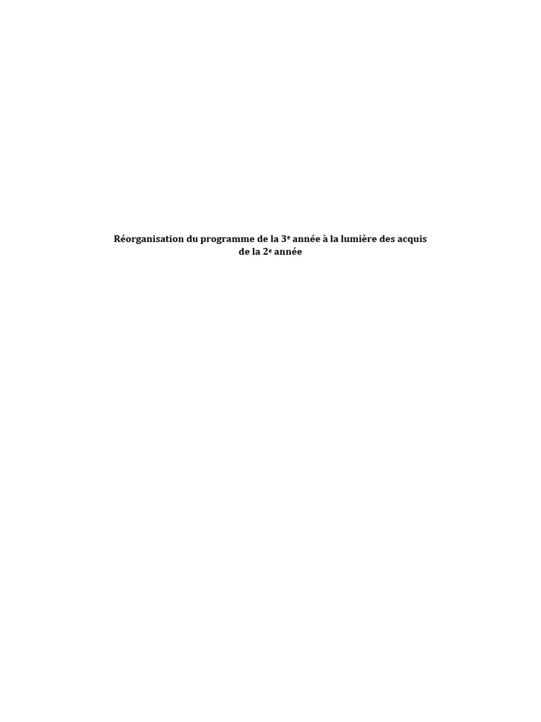 Réorganisation du programme de 3e année | PDF | Linguistique