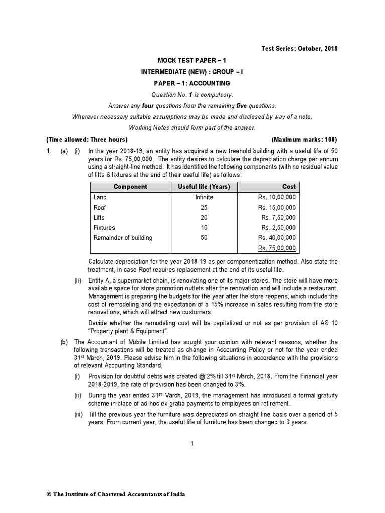 Mock Test Questions | PDF | Stocks | Income Statement