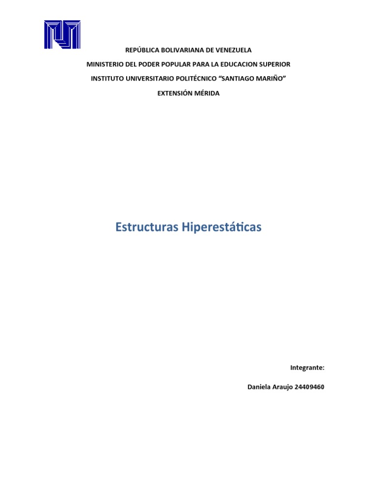 Estructura Hiperestatica | PDF | Mecánica | Ingeniería mecánica