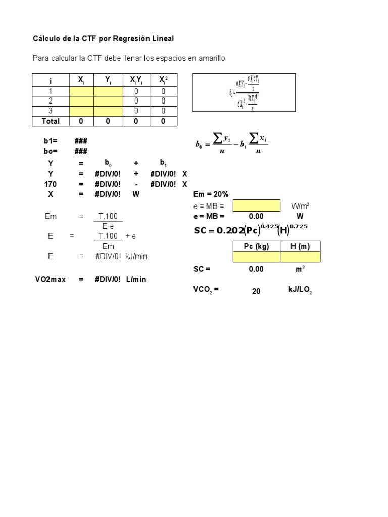 Cálculo CTF y Gasto Energético | PDF