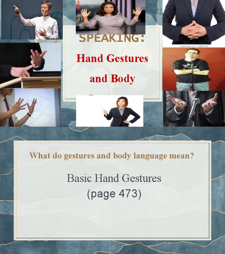 Speaking:: Hand Gestures and Body Language | PDF