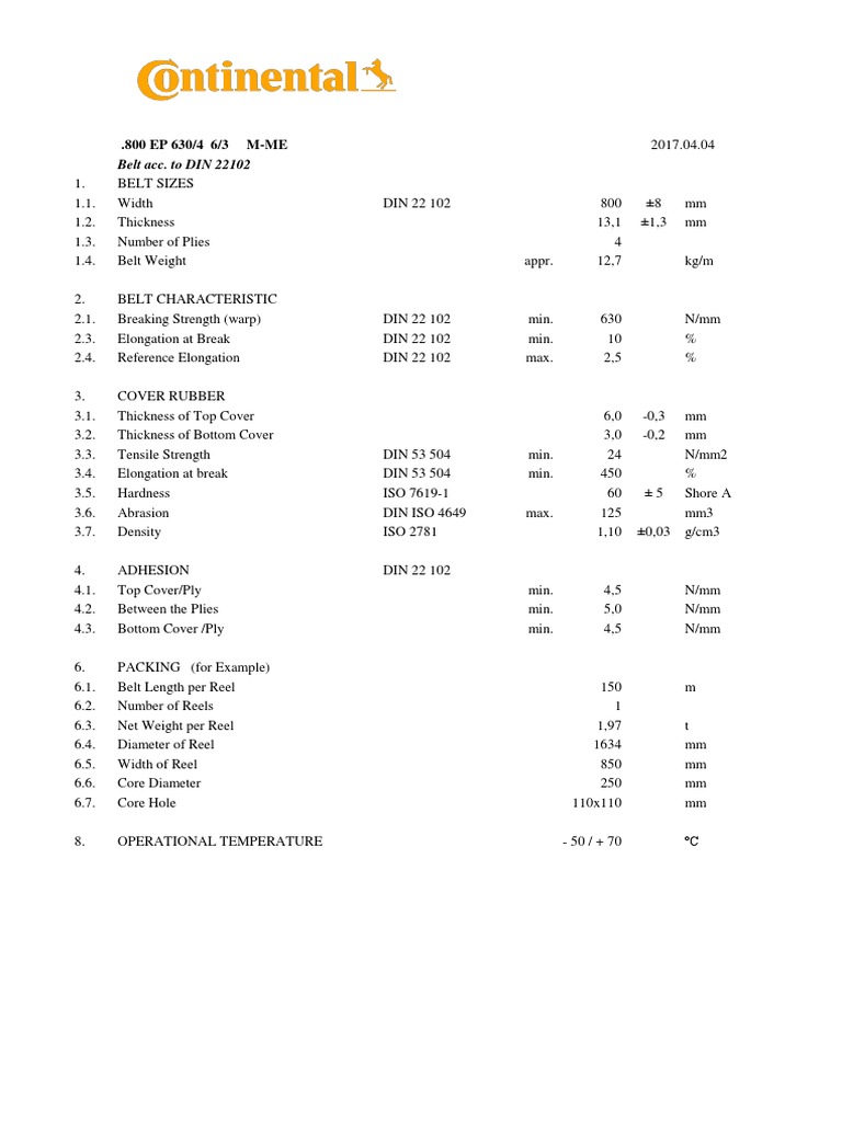 CR02 CV09 TDS Belt Contitech | PDF