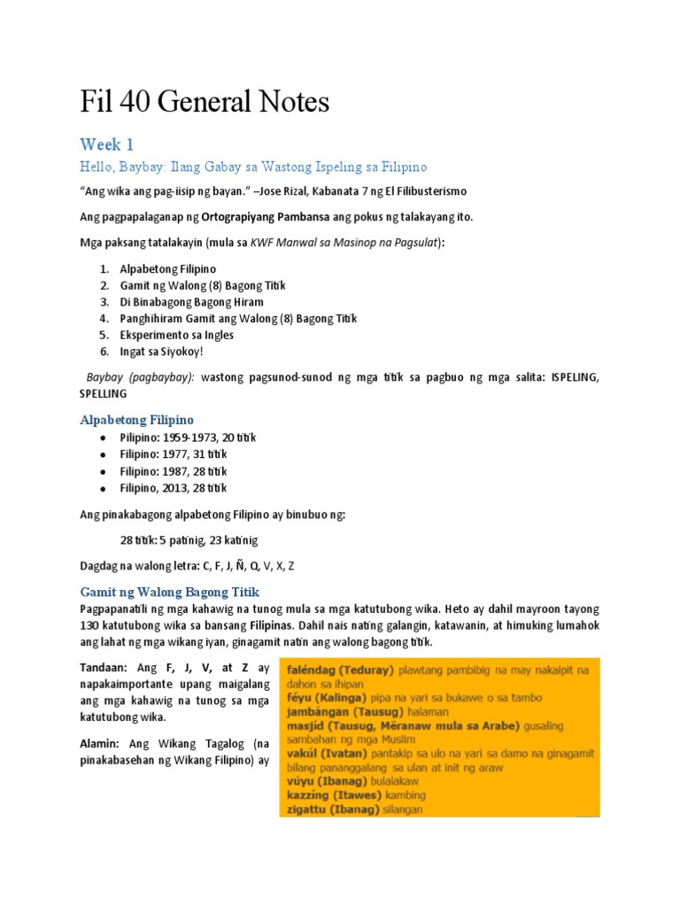 Fil 40 General Notes v2 | PDF
