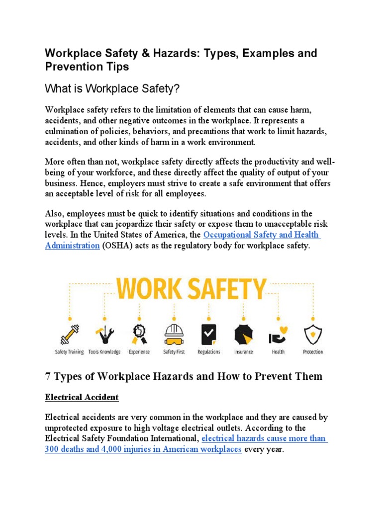 What Is Workplace Safety?: Workplace Safety & Hazards: Types, Examples ...
