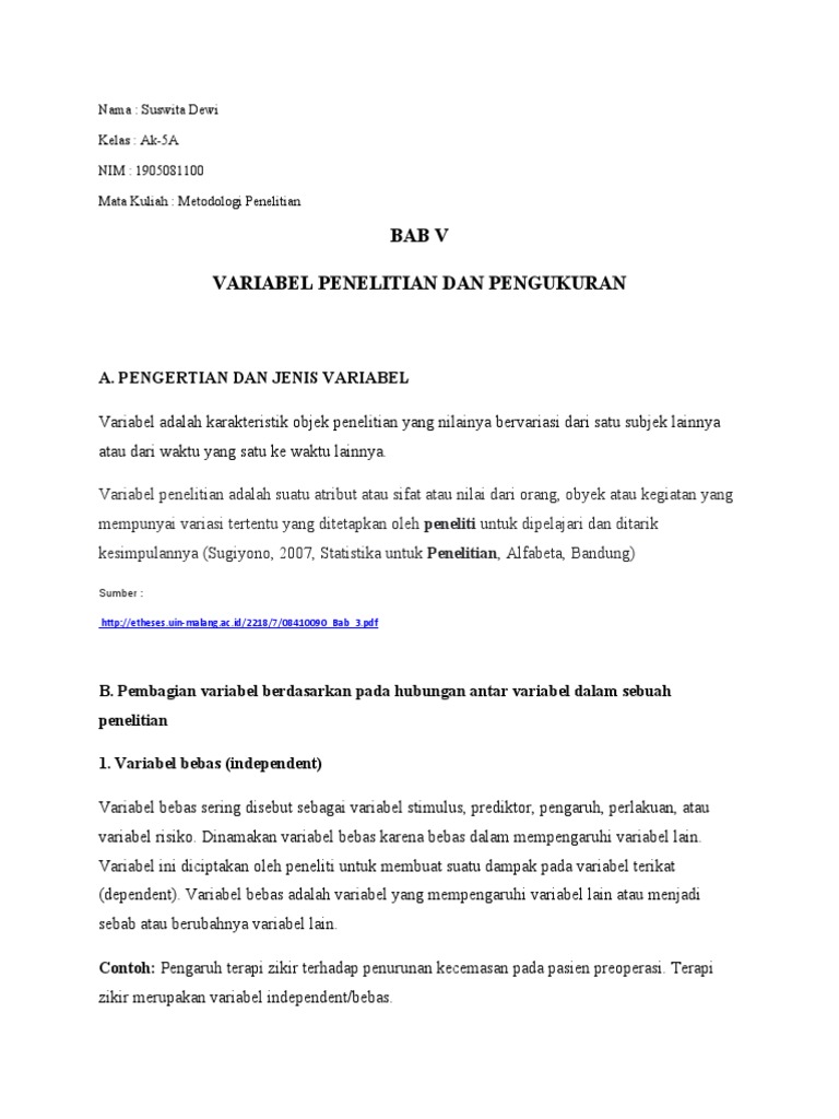 Variabel Penelitian dan Pengukuran | PDF | Pengembangan Diri | Sains & Matematika