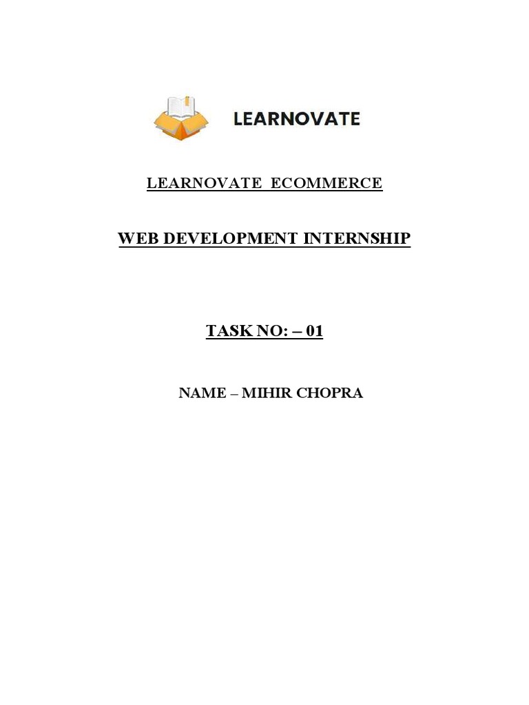 Web Development Internship: Learnovate Ecommerce | PDF | Cyberspace | Hypertext