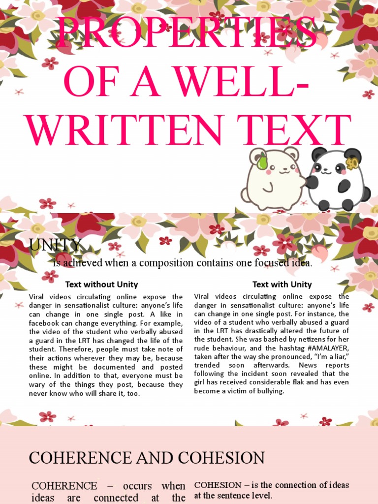 Properties of A Well Written Text | PDF | Human Communication ...