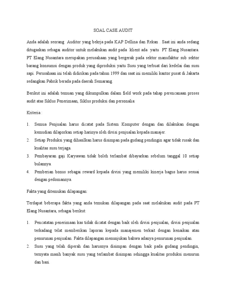 Soal Case Audit | PDF