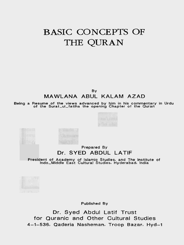 English BASIC CONCEPTS OF THE QURAN | PDF | God | Tawhid