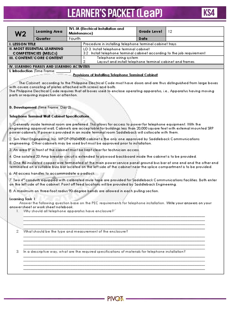 Q4 TVL Eim 12 Week2 | Download Free PDF | Electrical Wiring | Tools
