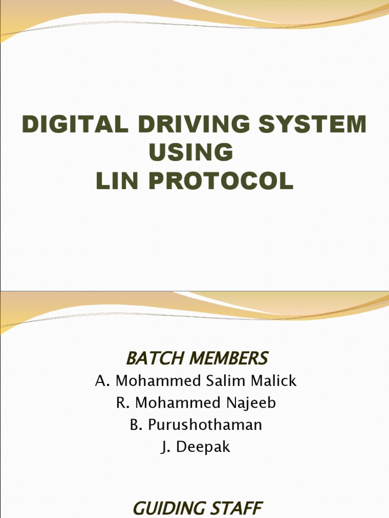 Digital Driving System Using Lin Protocol | PDF | Arm Architecture | Microprocessor
