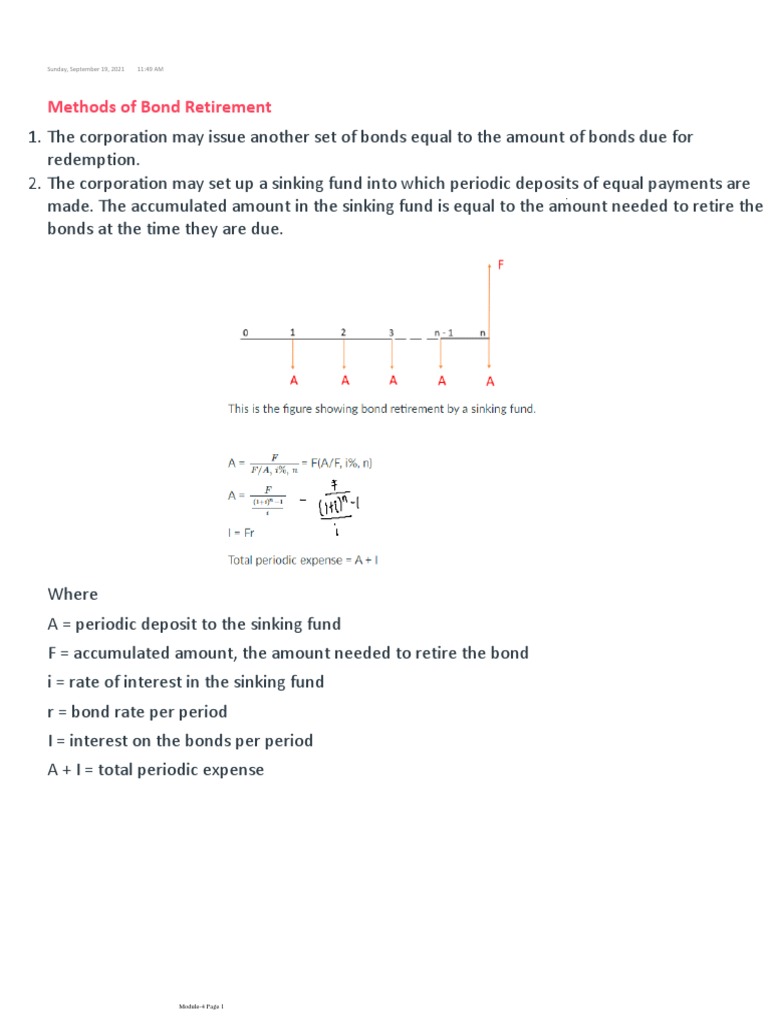 Methods for Bond Retirement and Sinking Fund Calculations | PDF | Bonds ...