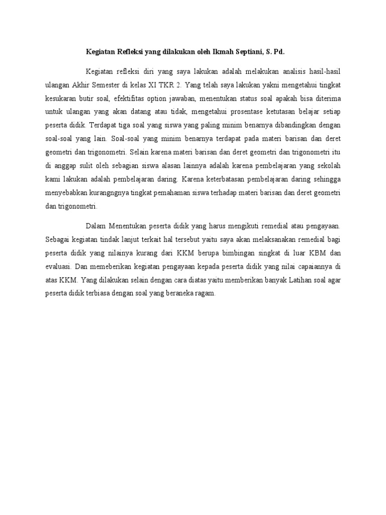 Analisis Ulangan Akhir Semester TKR 2 | PDF | Kesehatan Holistik