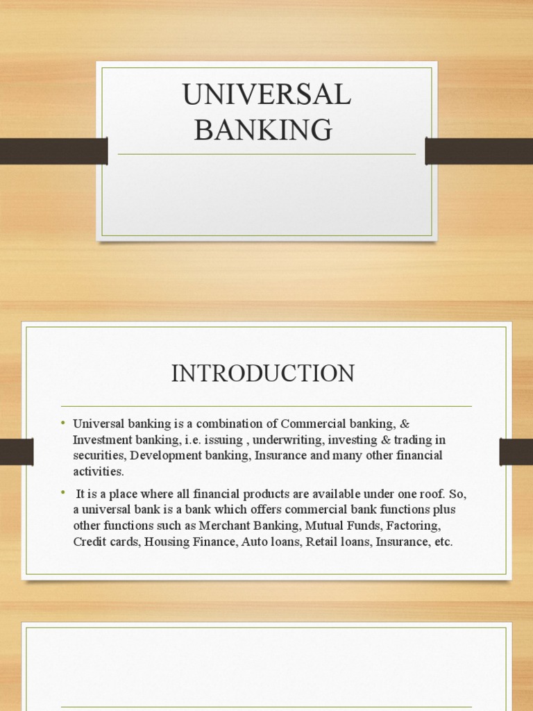Universal Banking Explained | PDF | Banks | Investing