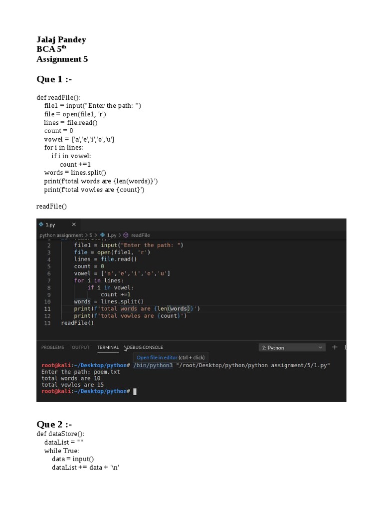 Jalaj Pandey Bca 5 Assignment 5 | PDF | Linguistics | Notation
