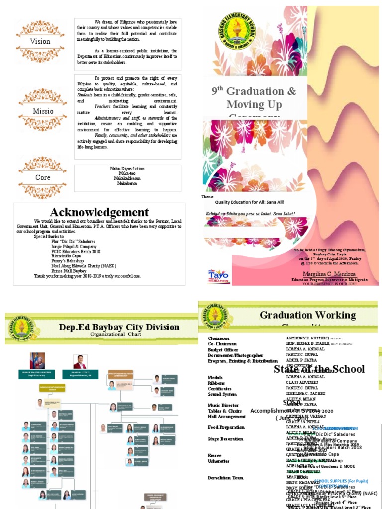 Acknowledgement: 9 Graduation & Moving Up Ceremony | PDF