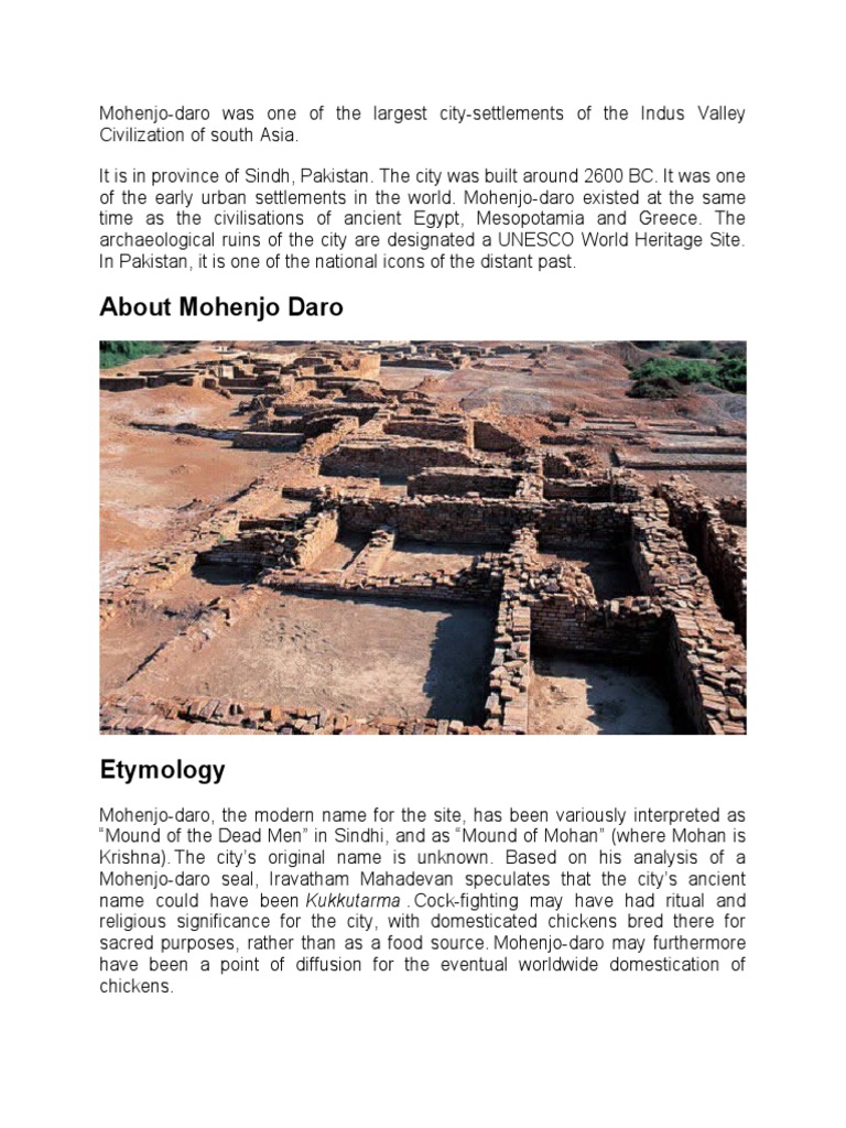About Mohenjo Daro | PDF | Archaeology | South Asia