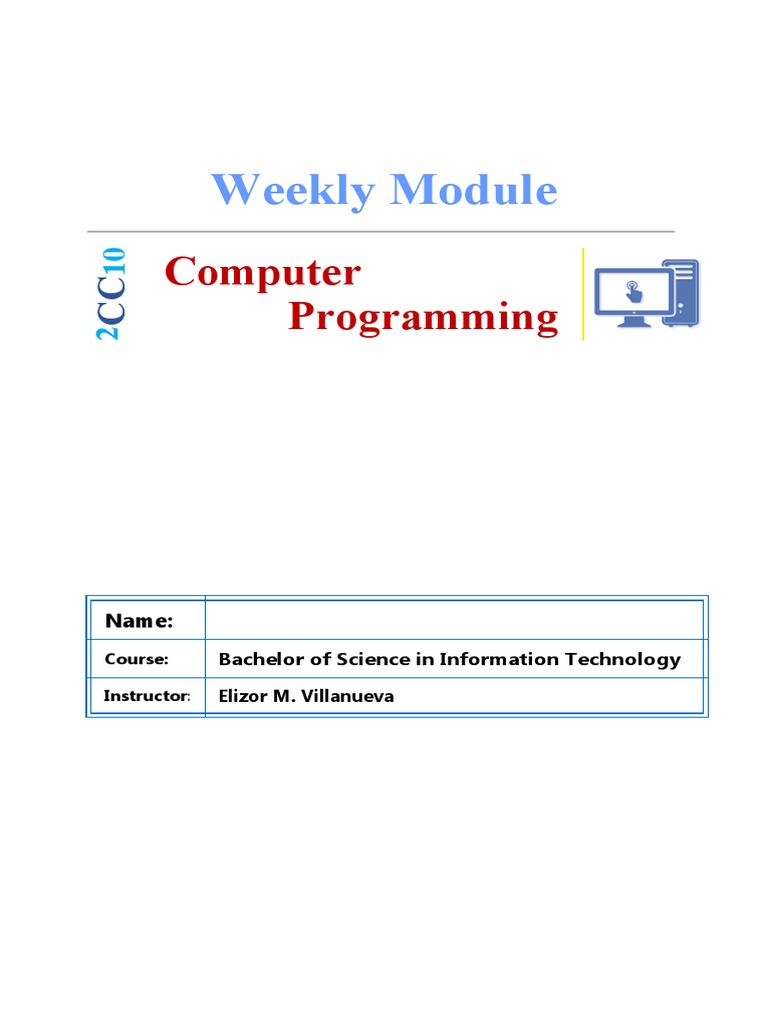 Module 3 - Computer-Programming-1 | PDF | Computer Programming | Computing