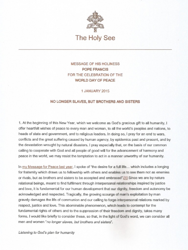 Pope's Message of Peace | PDF