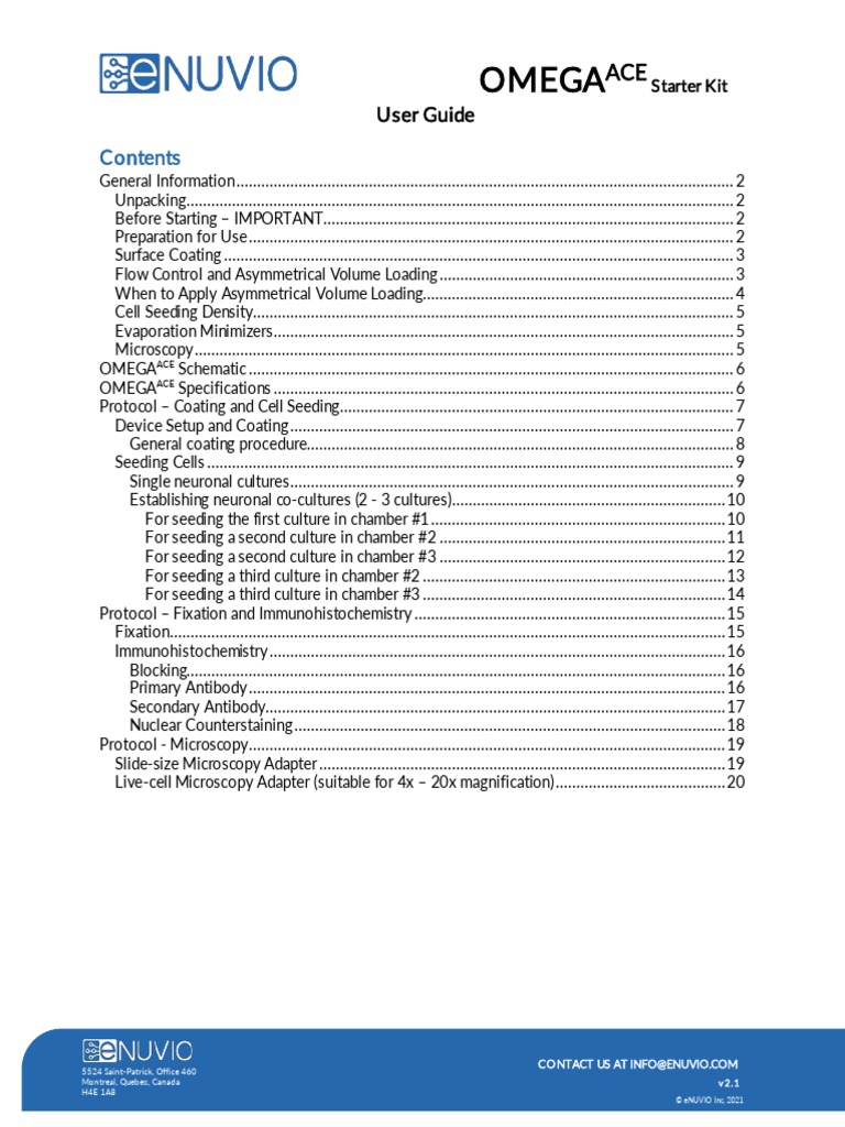 OMEGA ACE User Guide v2.1 | PDF | Immunohistochemistry | Microscopy