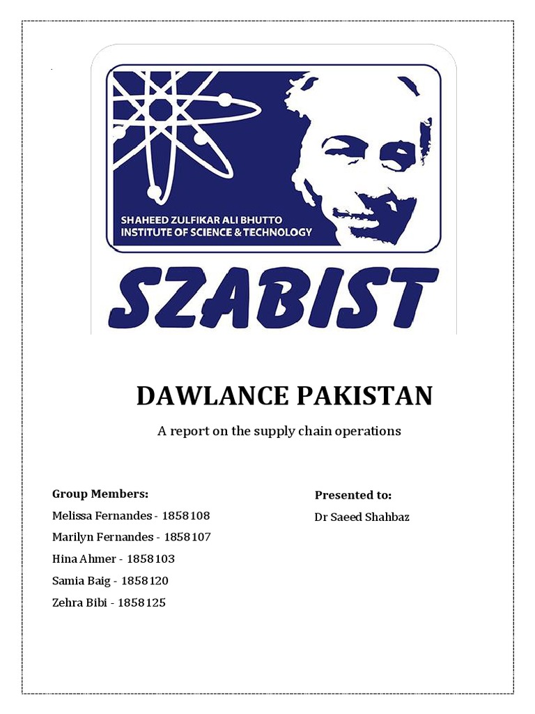Dawlance Supply Chain Operations Report | PDF | Warehouse | Refrigerator